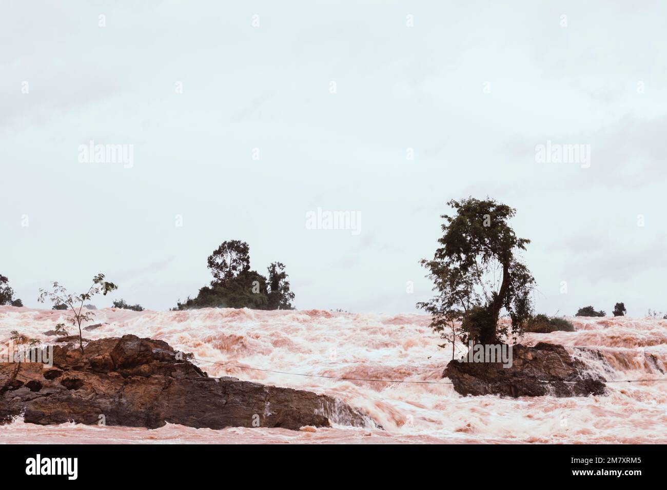 Overflow of a river in Laos Stock Photo - Alamy