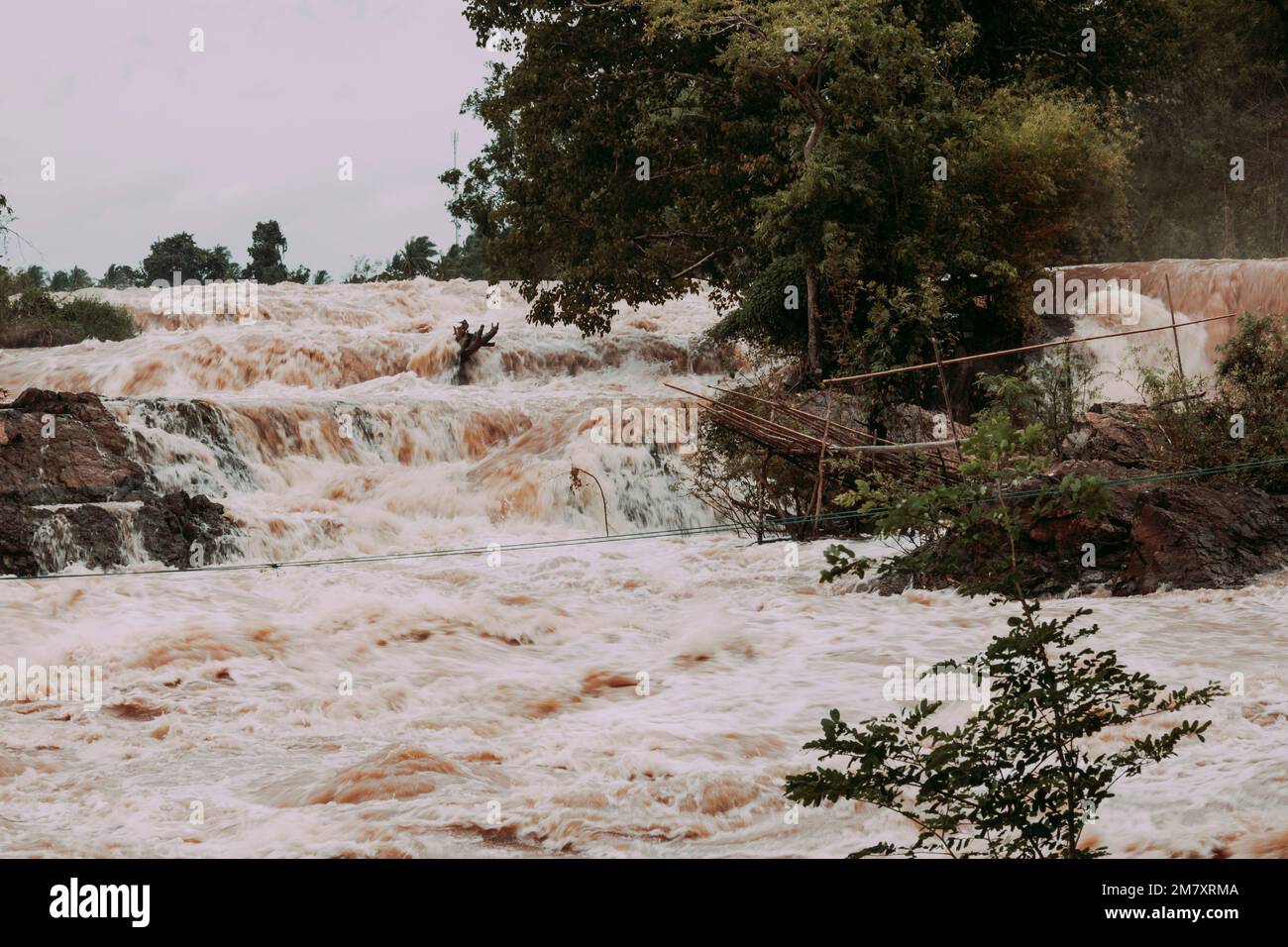 Overflow of a river in Laos Stock Photo - Alamy