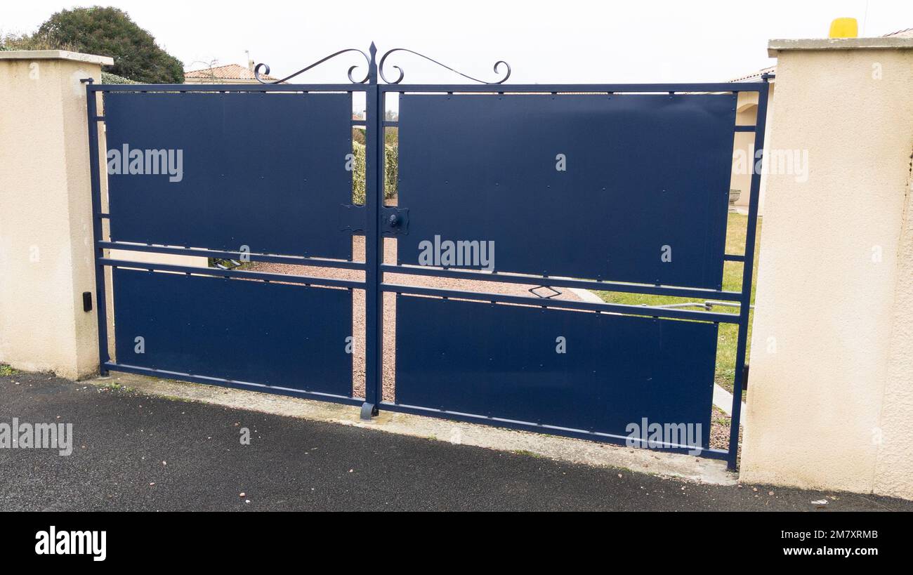 metal gate classic entrance of the house with steel portal classical ...