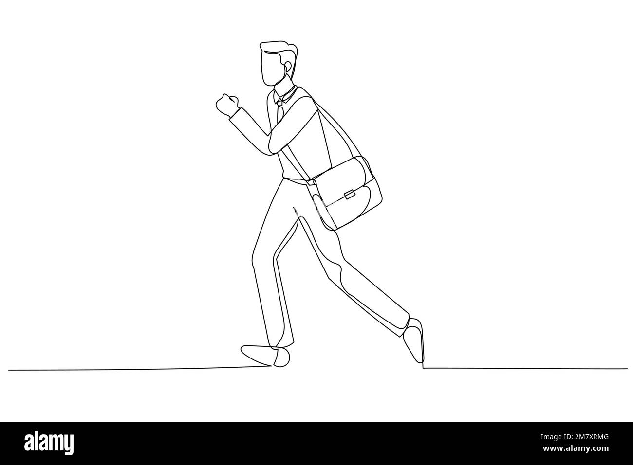 Illustration of businessman looking forward while running along the ...