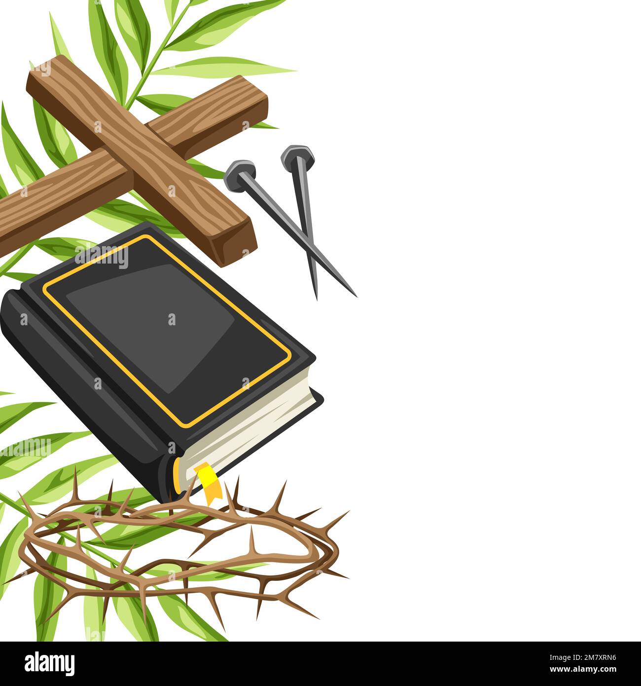 Christian Happy Easter illustration. Religious symbols of faith Stock ...