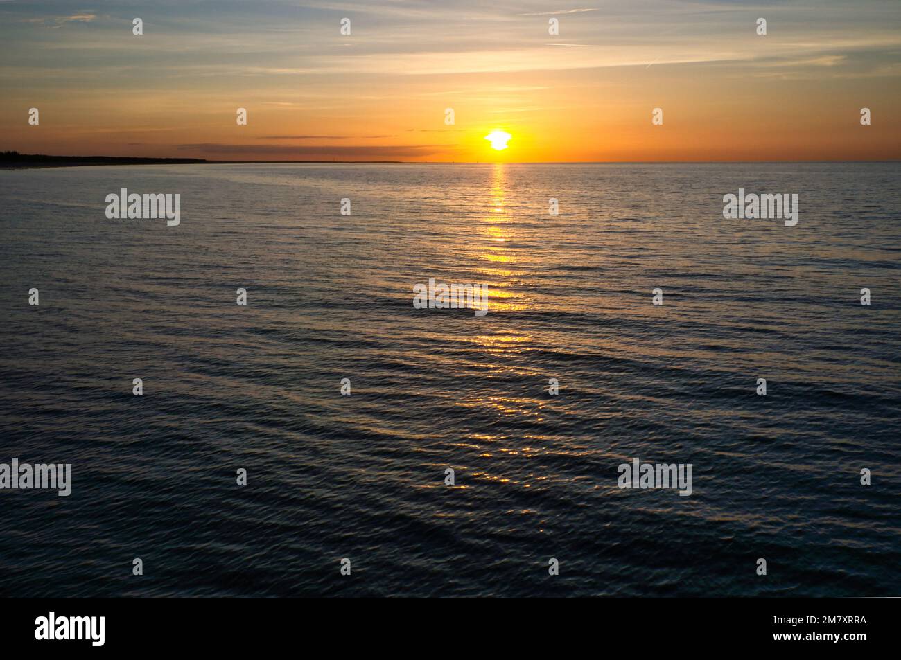 Sunset on the Baltic Sea. Sea with strong colors. Vacation on the beach ...