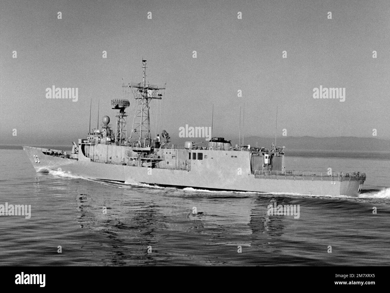 A port quarter view of the Australian frigate SYDNEY (F-03) underway ...