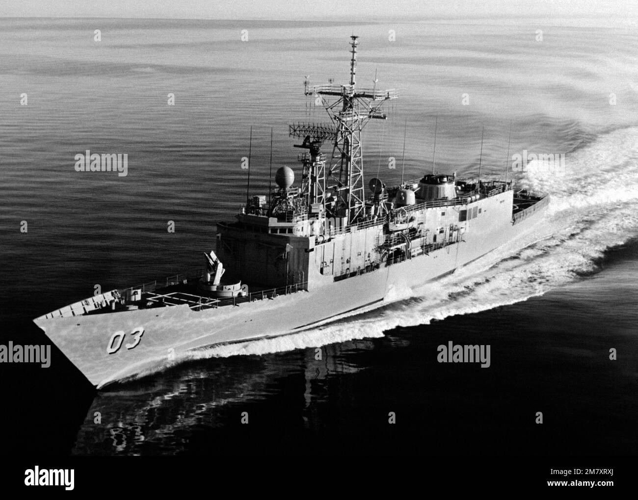 An aerial port bow view of the Australian frigate SYDNEY (F-03 ...