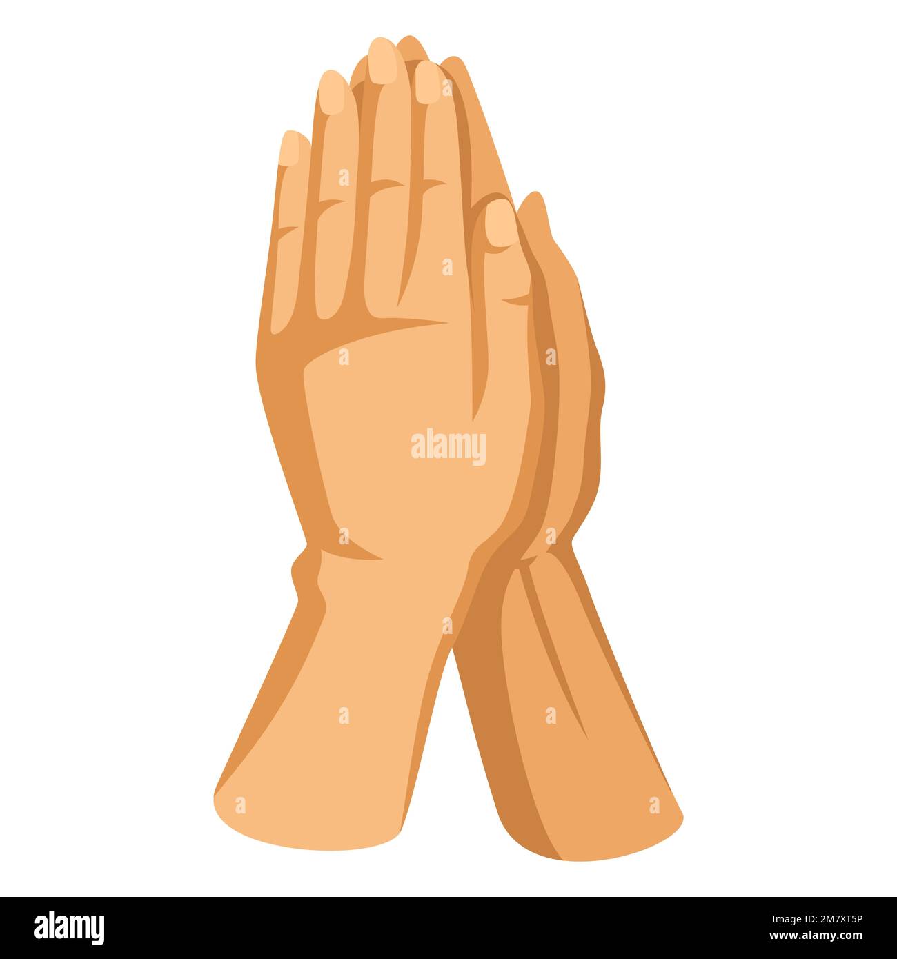 Christian illustration of hands folded in prayer. Happy Easter image ...