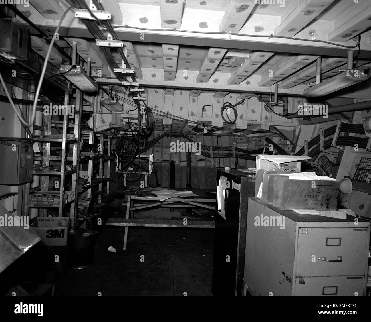 The tactical towed array sonar and bathythermograph room aboard the ...