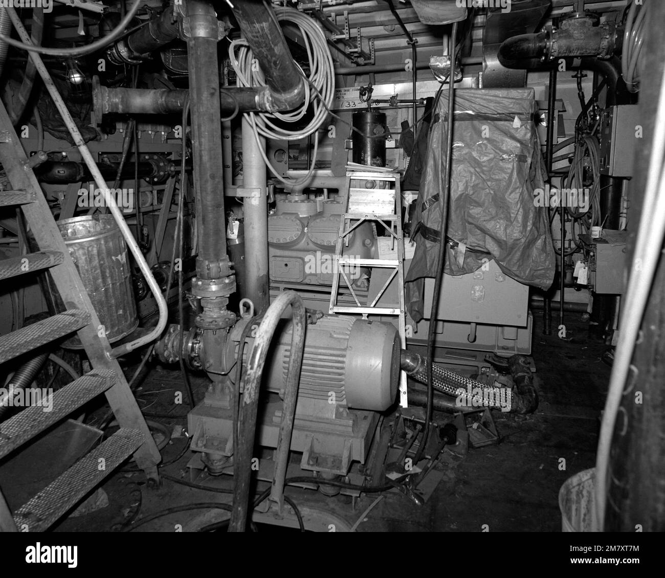 The air conditioning machinery room aboard the guided missile frigate ...