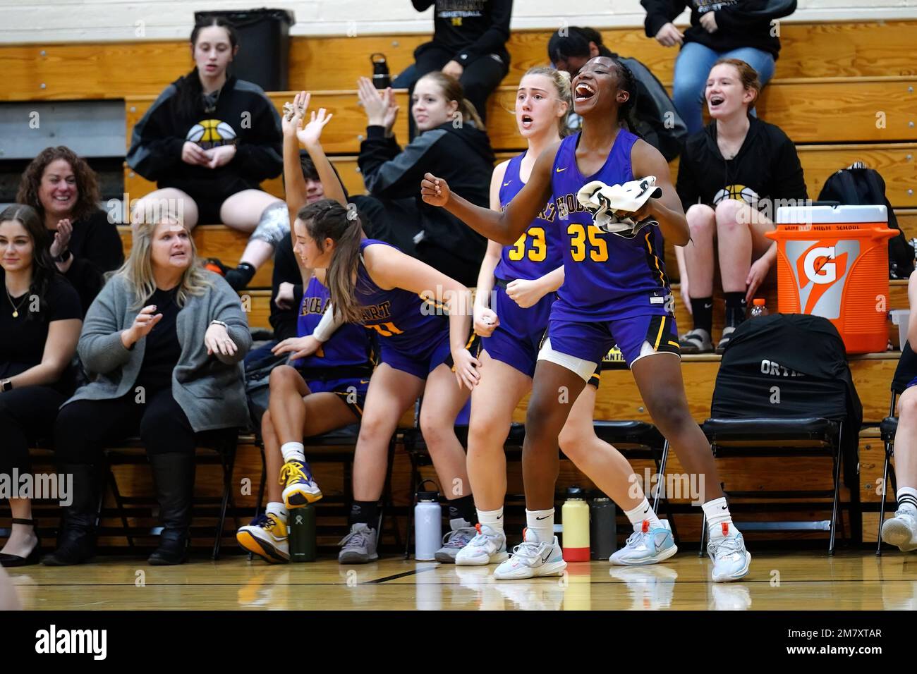 The girls competing during the girls fall high school basketball ...