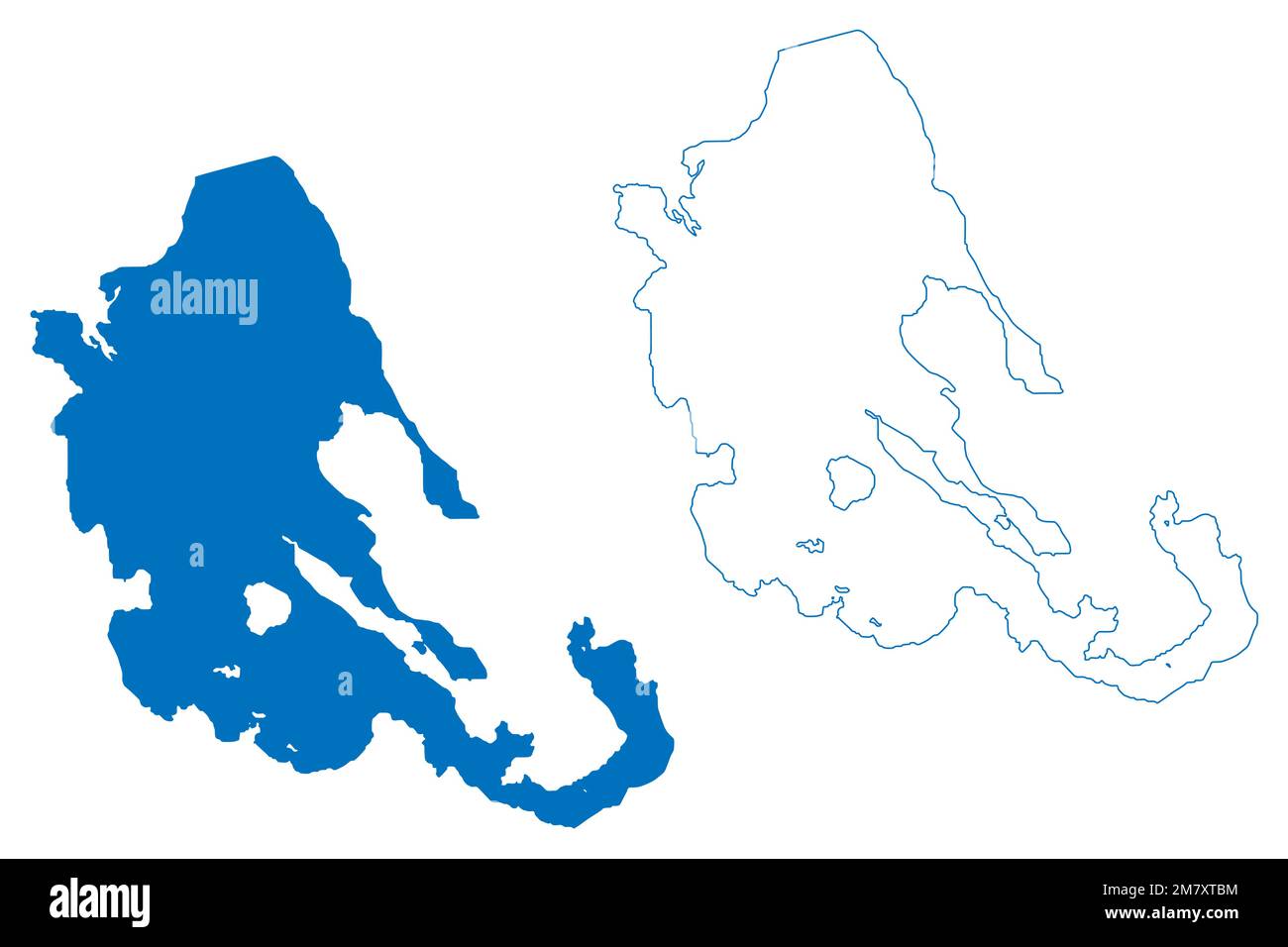 Lake Milh (Republic of Iraq) map vector illustration, scribble sketch ...