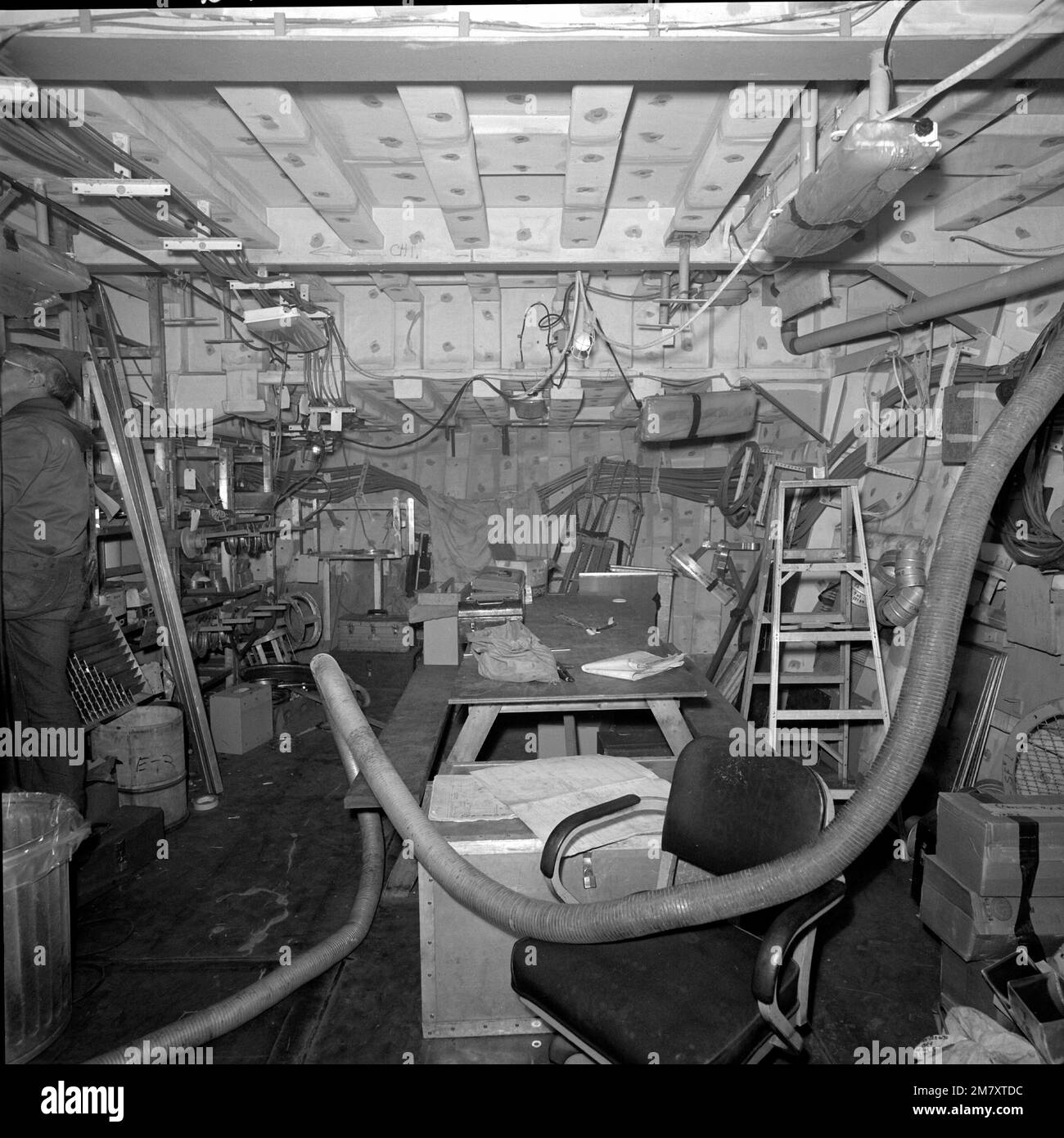 The tactical towed array sonar and bathythermograph room aboard the ...