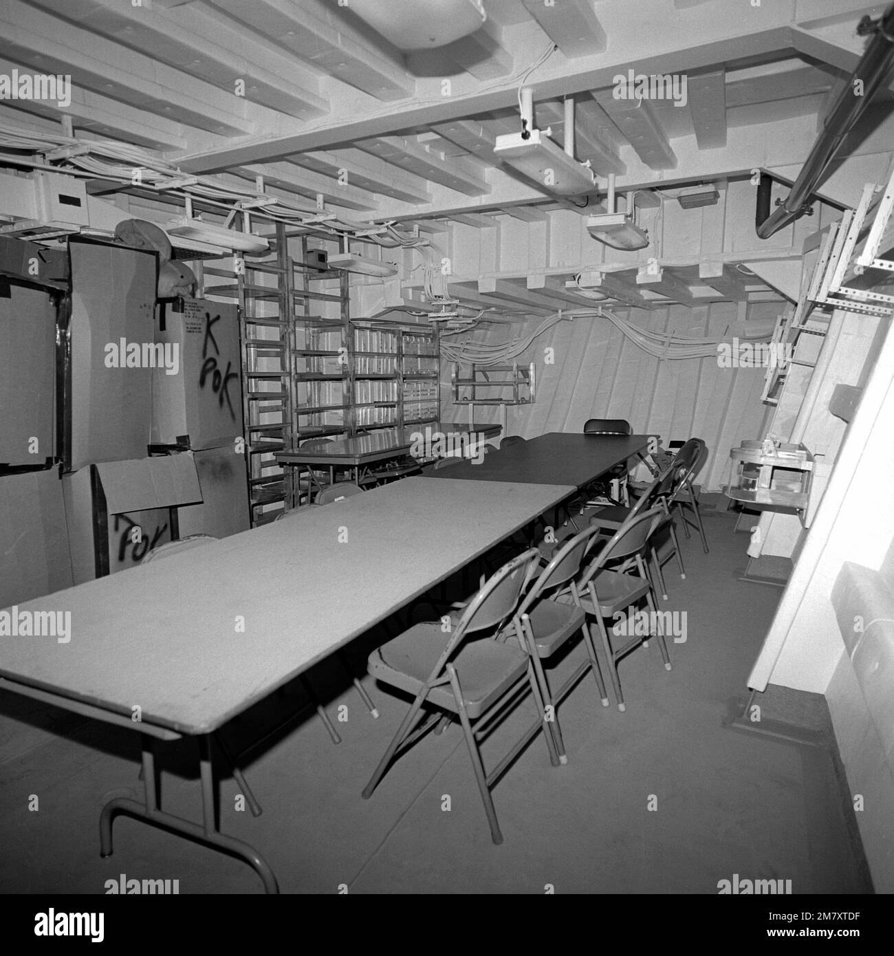 The tactical towed array sonar and bathythermograph room aboard the ...