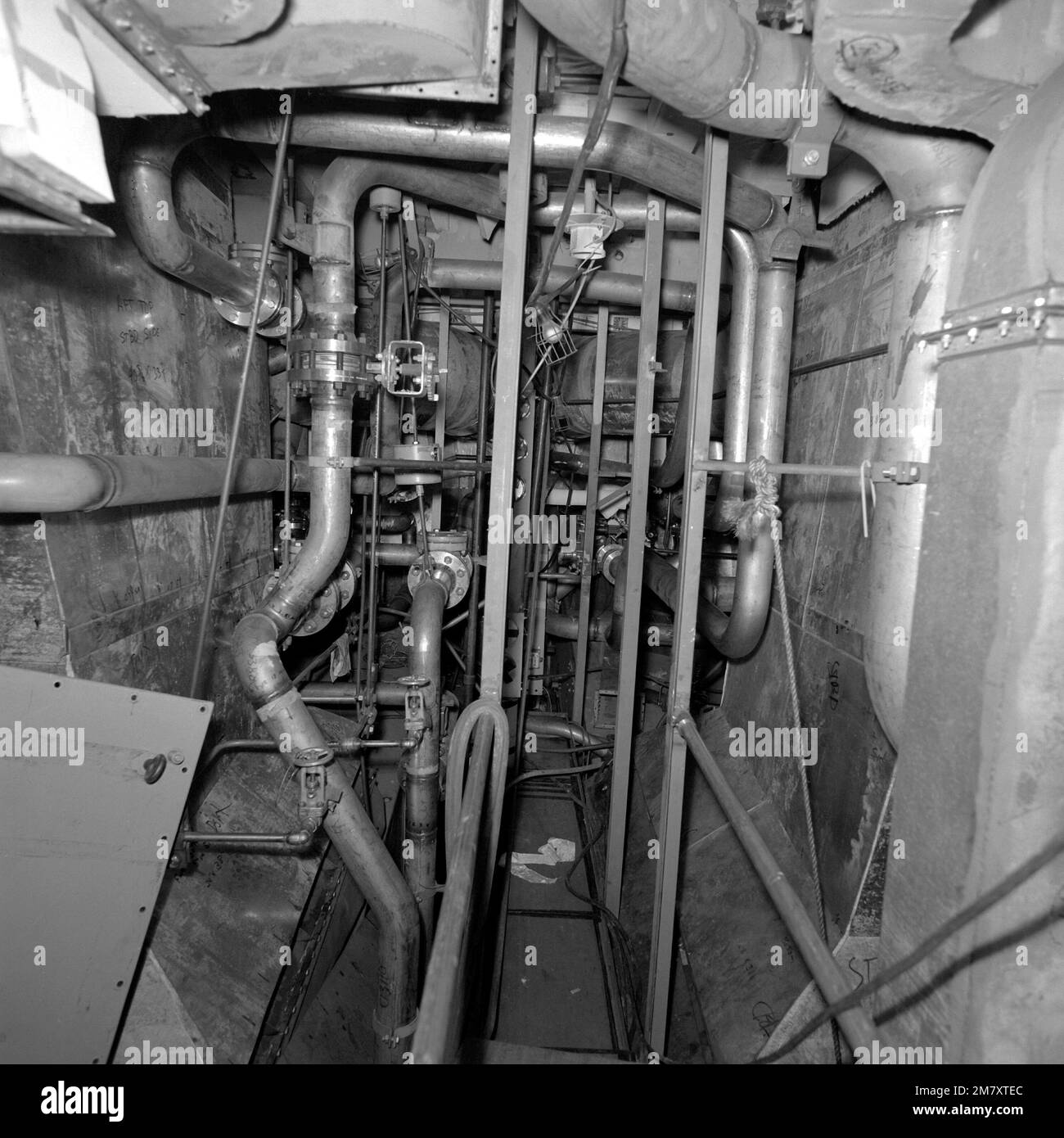 The upper level engine room aboard the guided missile frigate DOYLE ...