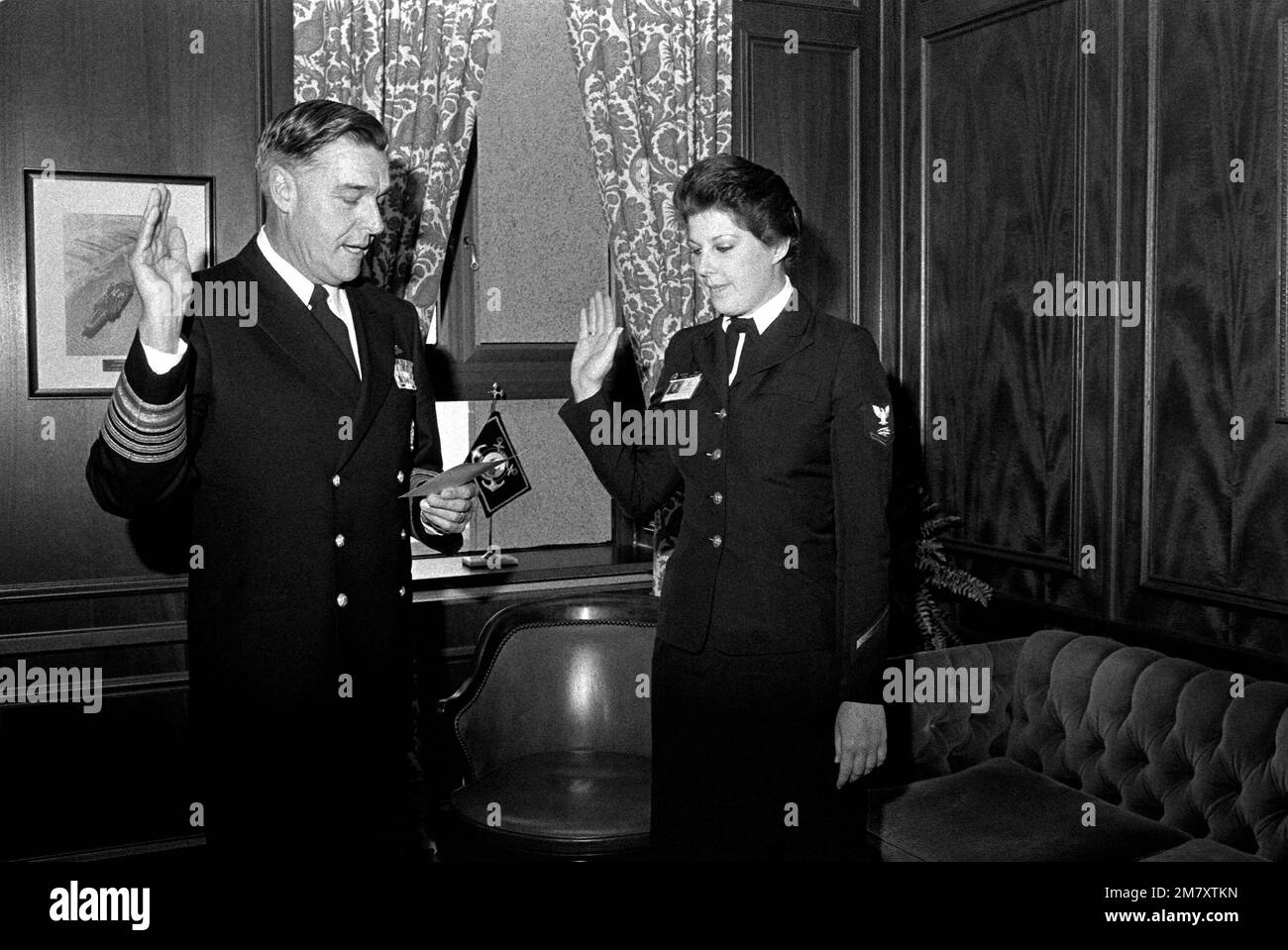 Admiral James D. Watkins, CHIEF of Naval Operations, reenlists Radioman ...