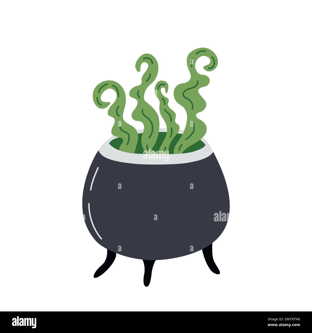 Vector cauldron with green boiling potion Stock Vector Image & Art - Alamy