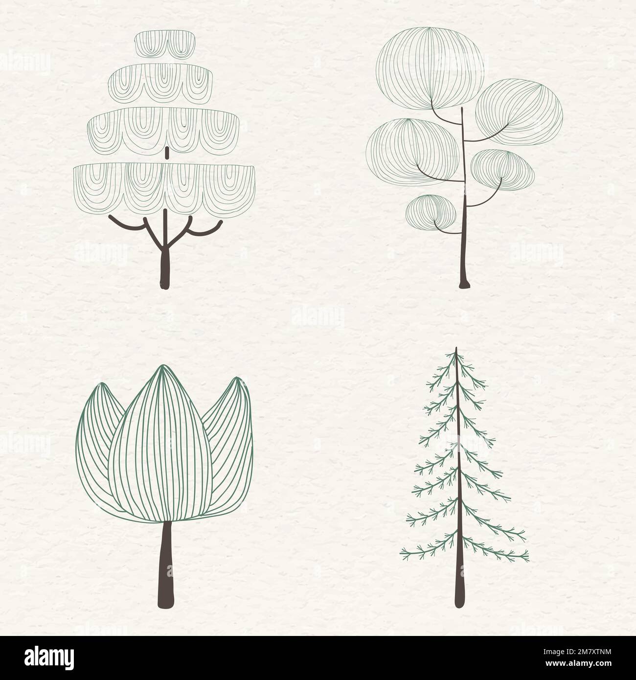 Cute pine tree sticker vector set Stock Vector Image & Art - Alamy