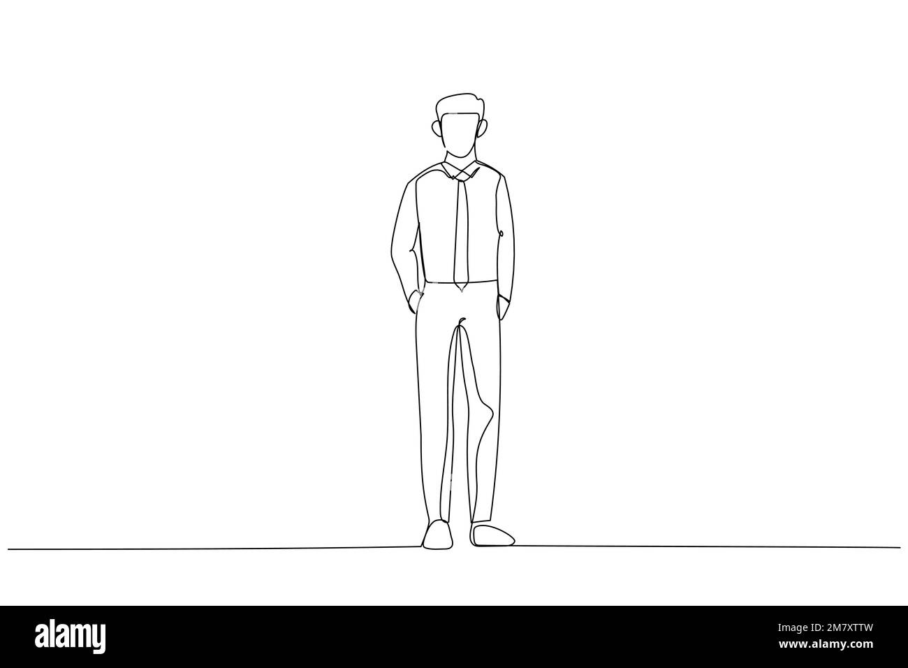 Drawing of handsome businessman wearing formal suit looking to you ...