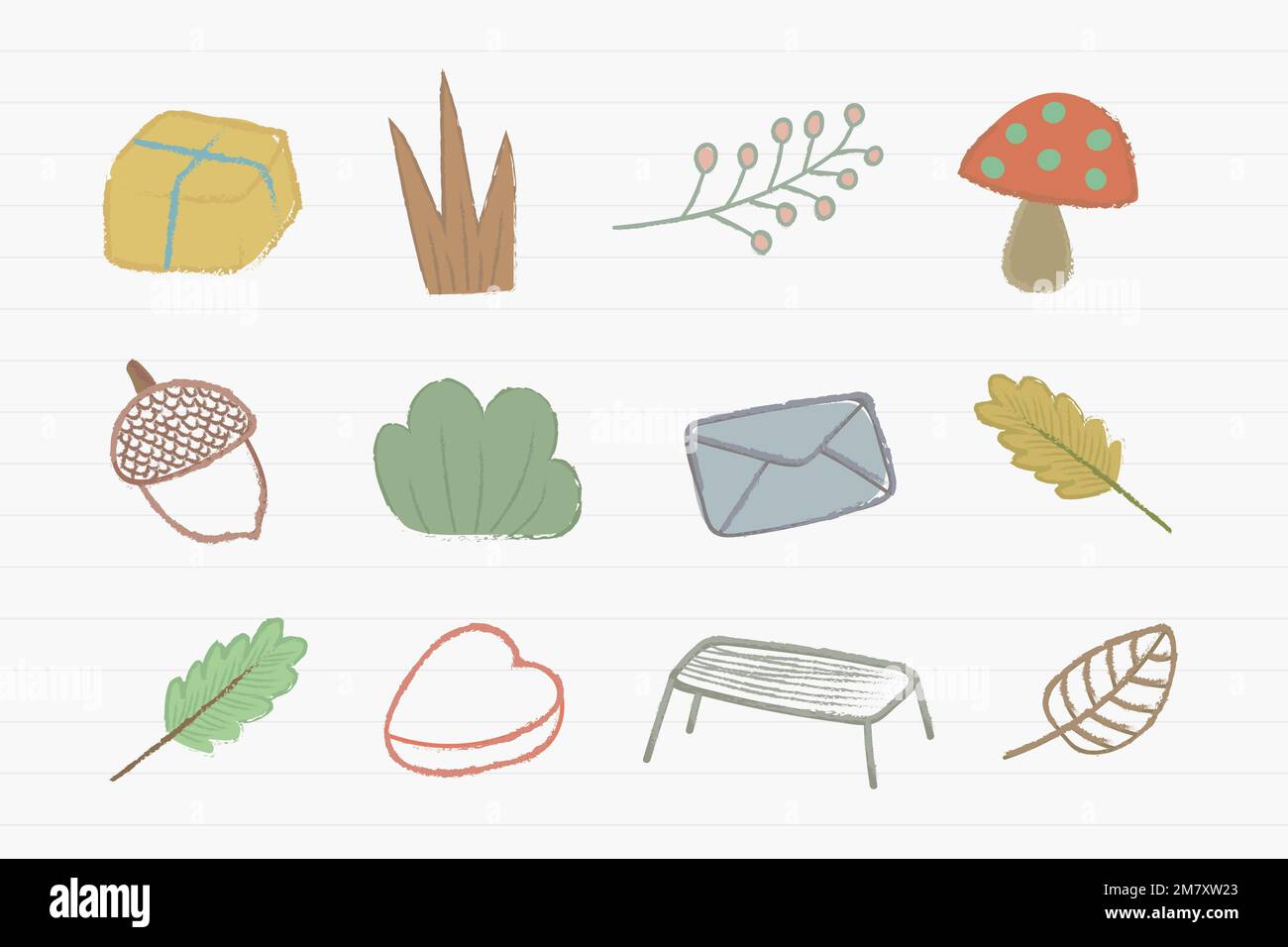 Cute autumn doodles icon set Stock Vector Image & Art - Alamy