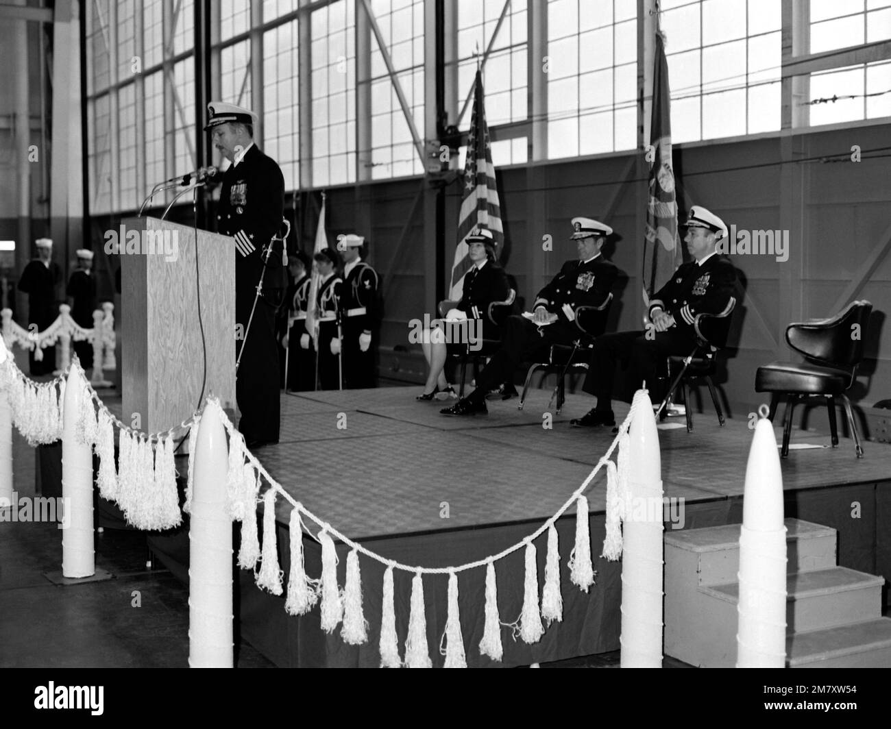 CAPT David D. Williams reads his orders as new commanding officer of ...