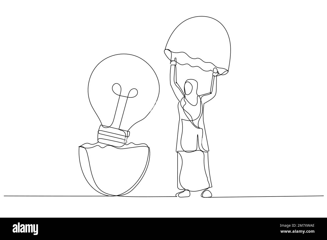 Illustration of muslim businesswoman entrepreneur discover hatching egg ...