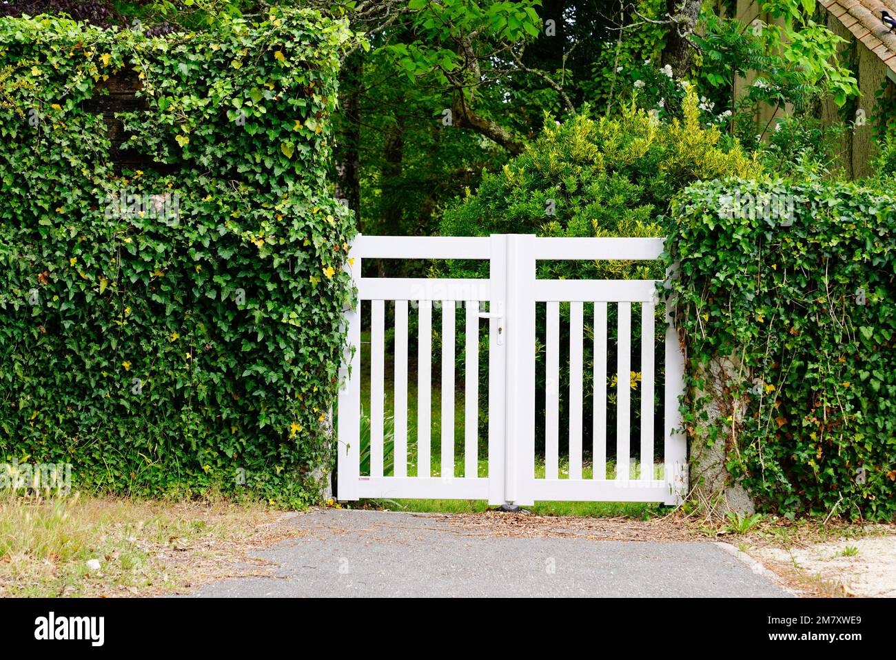 steel small white classic wicket gate aluminum portal with blades of ...