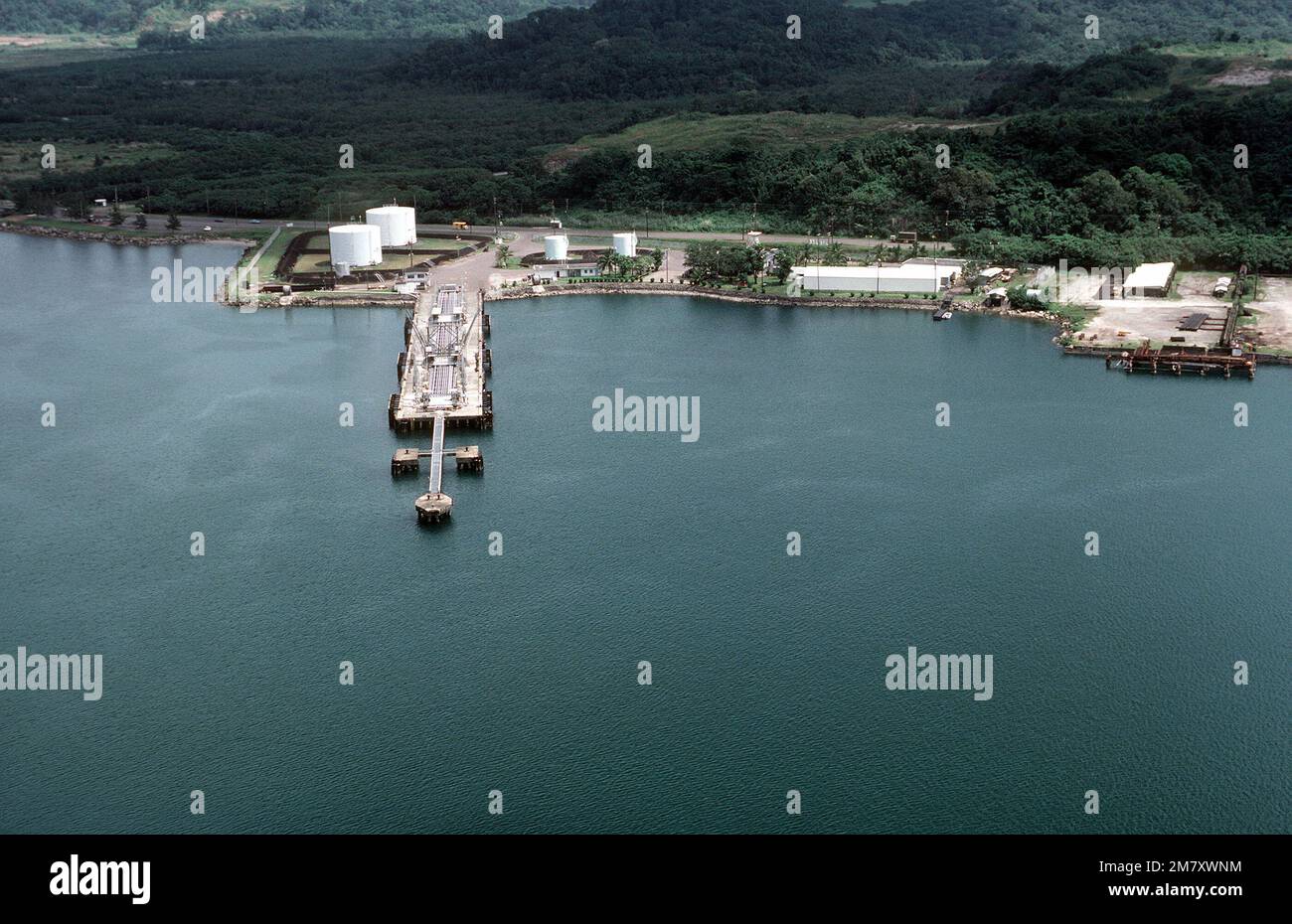 Aerial view of the fuel pier. Base: Naval Air Station, Cubi Point State ...