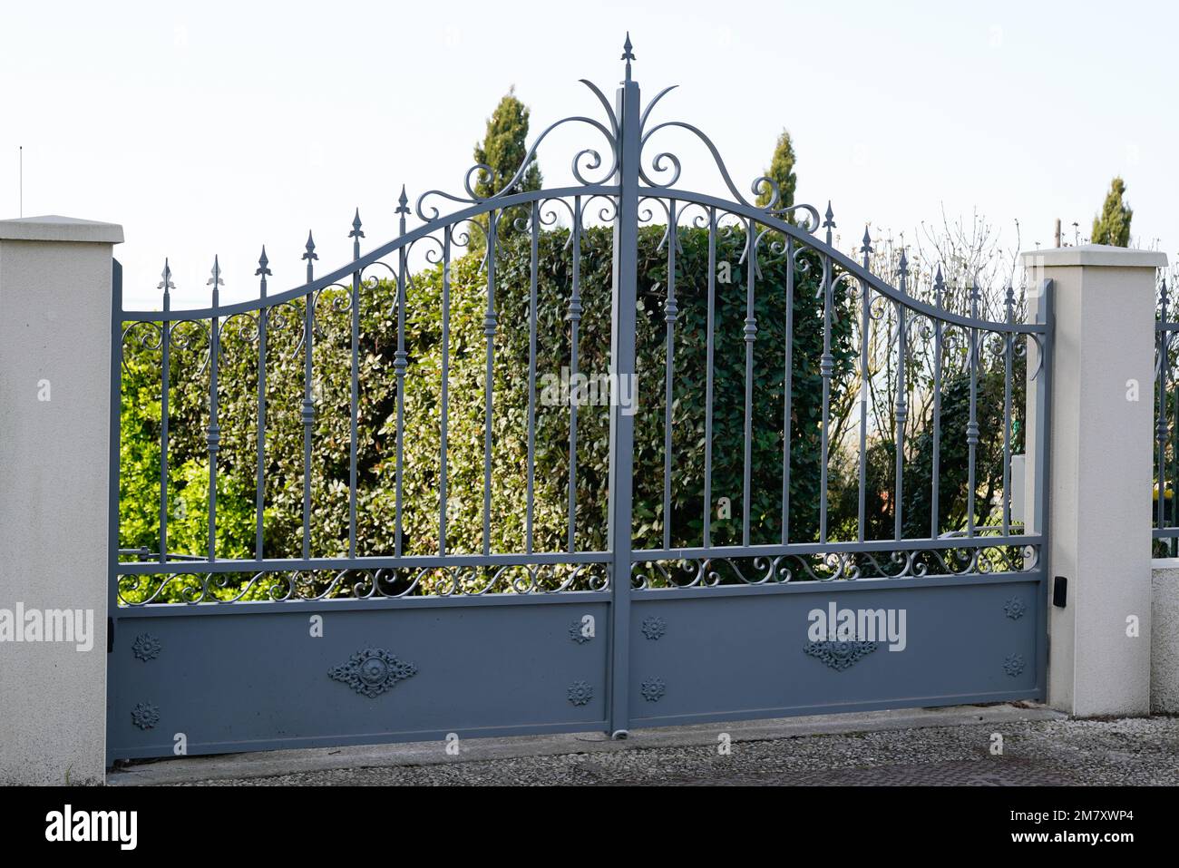 metallic grey classic portal home iron classical gray steel vintage ...