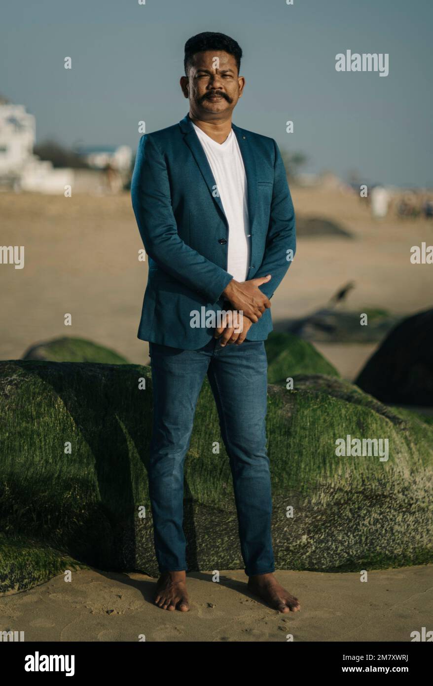 Male model with blue colour coat hi-res stock photography and images ...