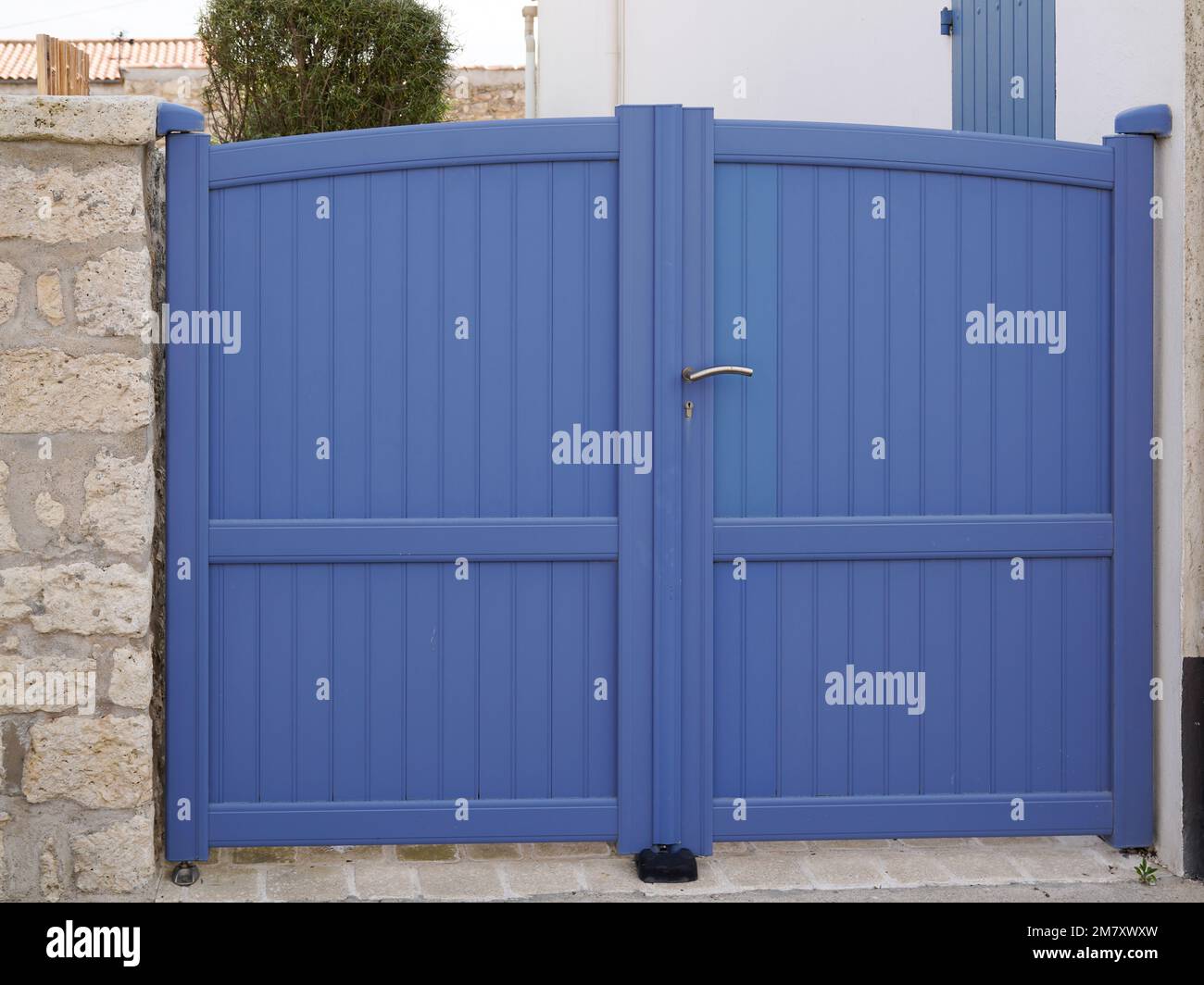 modern steel high grey gate aluminum portal with blades suburbs house ...