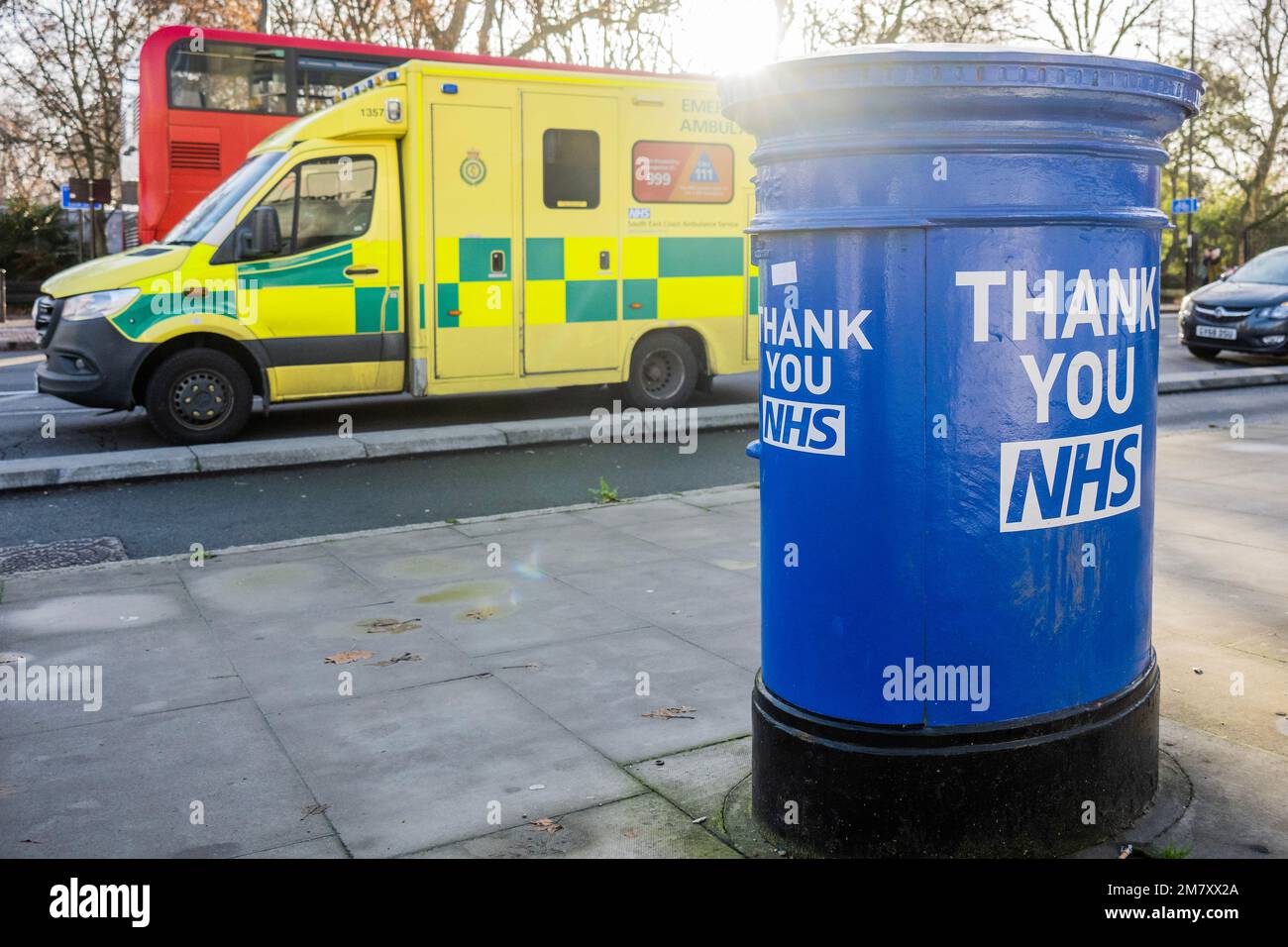 London, UK. 11th Jan, 2023. A remnant of the 'clapping covid' days, a ...