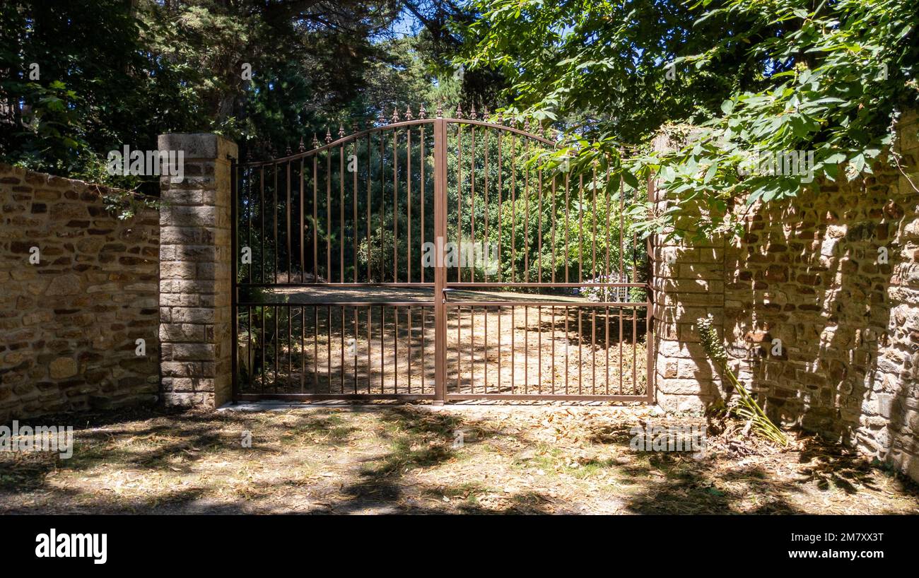 Old classical portal entrance gate rust old brut rusty steel metal ...