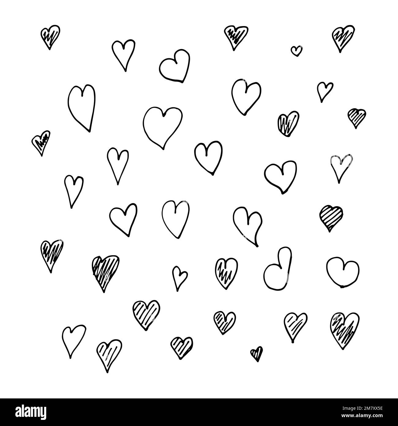 Doodle hearts illustration Stock Vector Image & Art - Alamy
