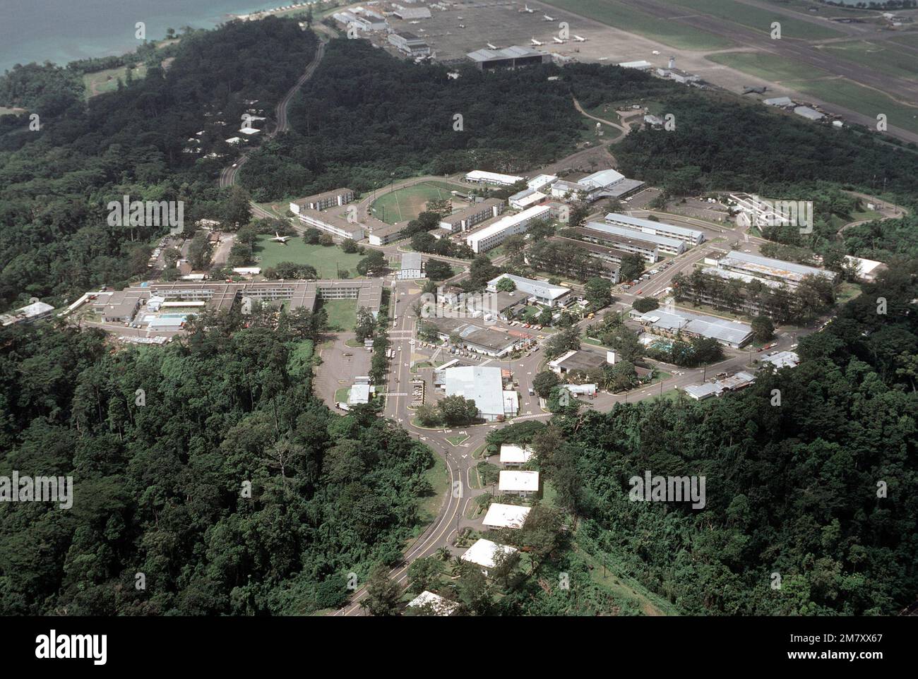 An aerial view of the facilities. Base: Naval Air Station, Cubi Point ...
