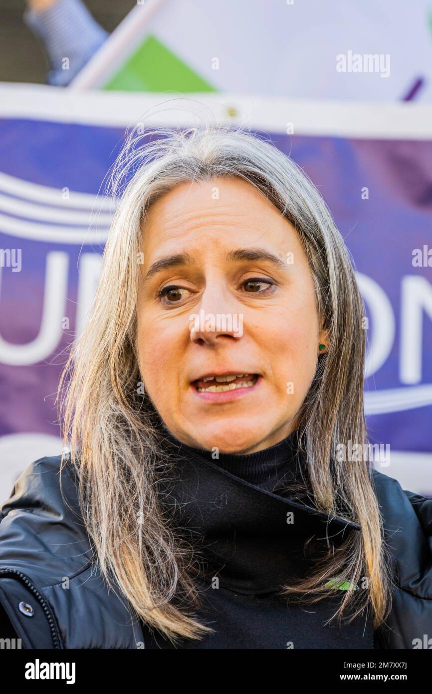 London, UK. 11th Jan, 2023. Sara Gorton, Head of Health at Unison ...