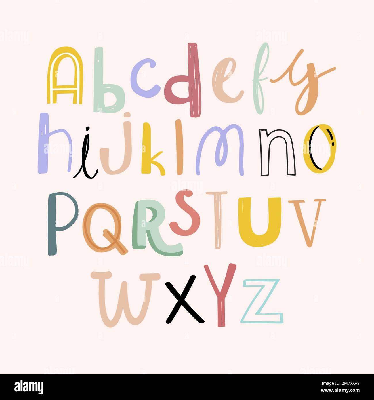 Alphabets hand lettering Stock Vector Images - Alamy