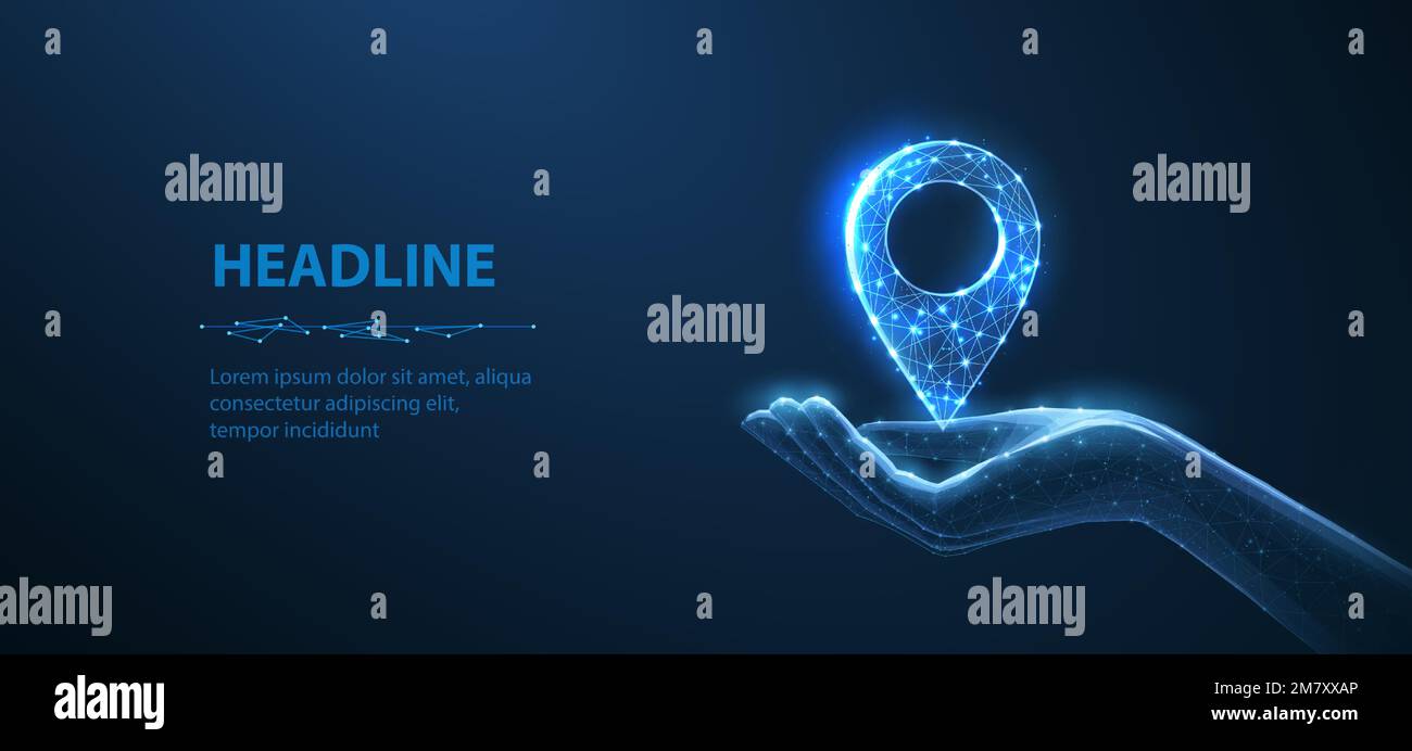 Pin on hand. Abstract one pin icon on hand. Transportation delivery ...