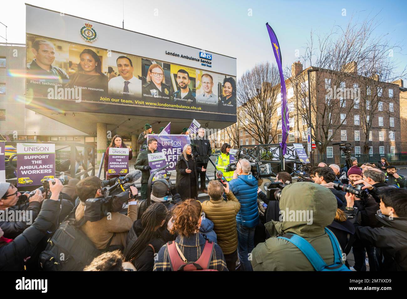 London, UK. 11th Jan, 2023. Sara Gorton, Head of Health at Unison ...