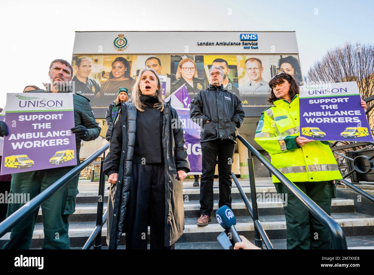 London, UK. 11th Jan, 2023. Sara Gorton, Head of Health at Unison ...