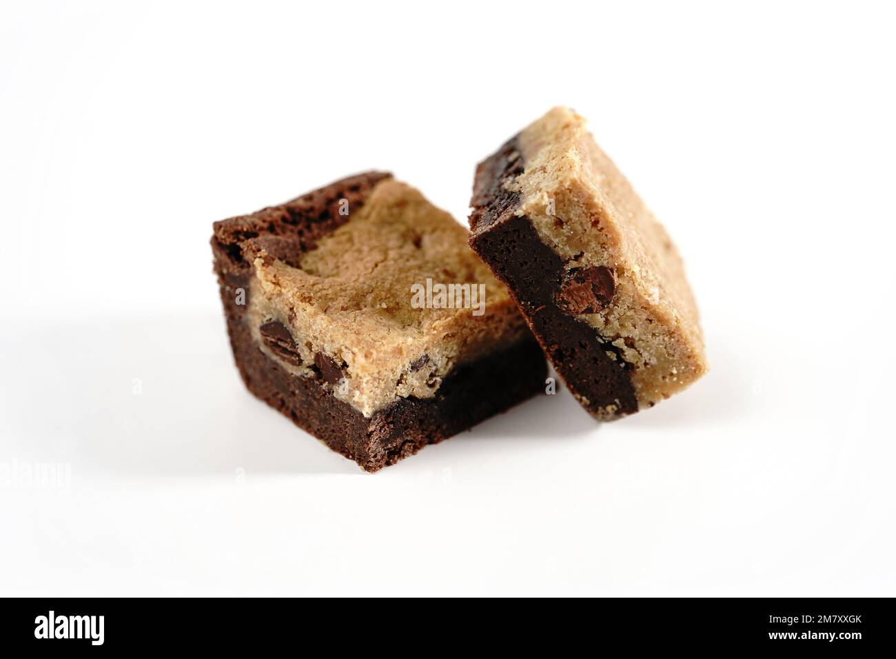 Brookie or Chocolate cookie blondie brownies isolated on white Stock ...