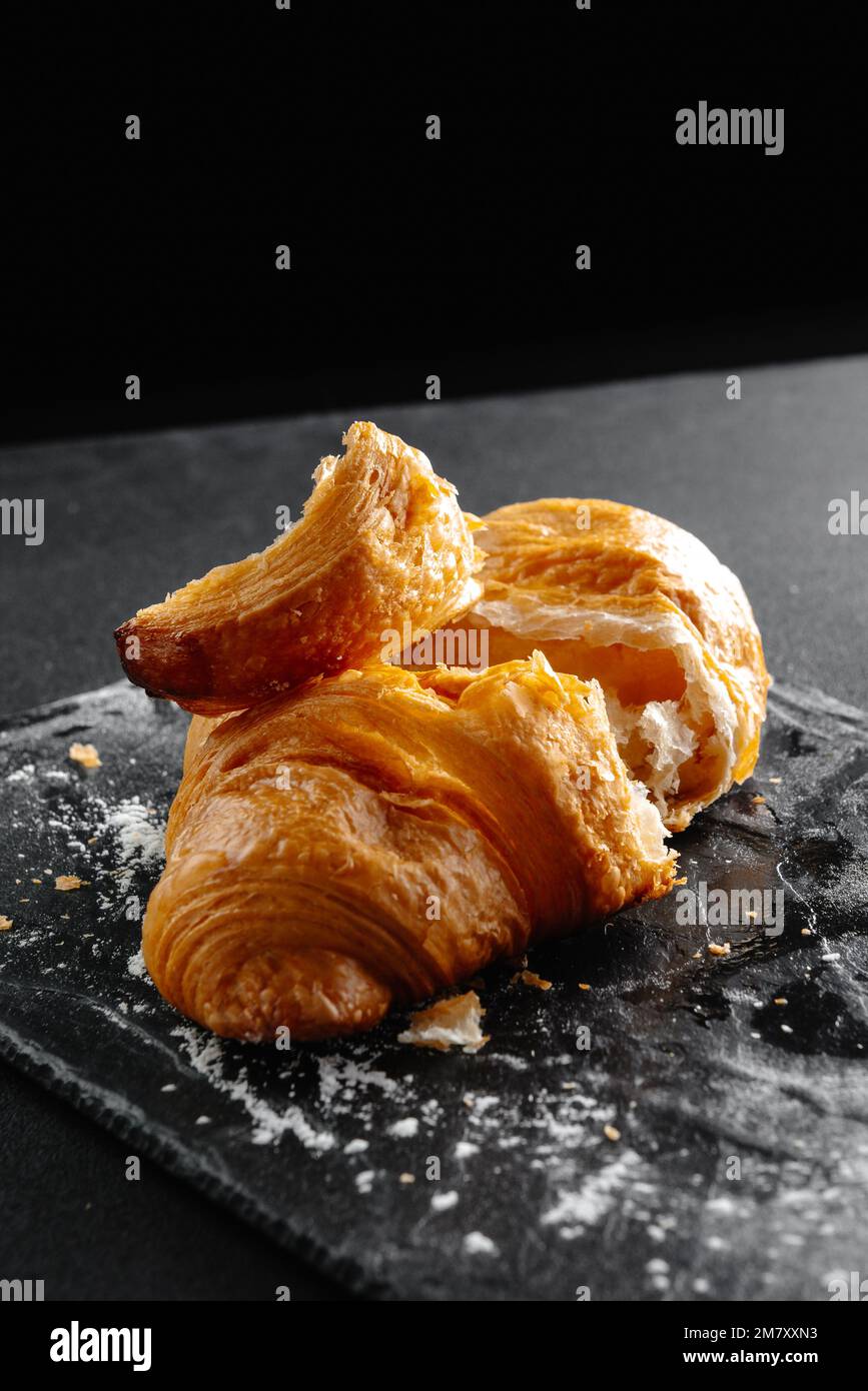 Croissant broken butter hi-res stock photography and images - Alamy