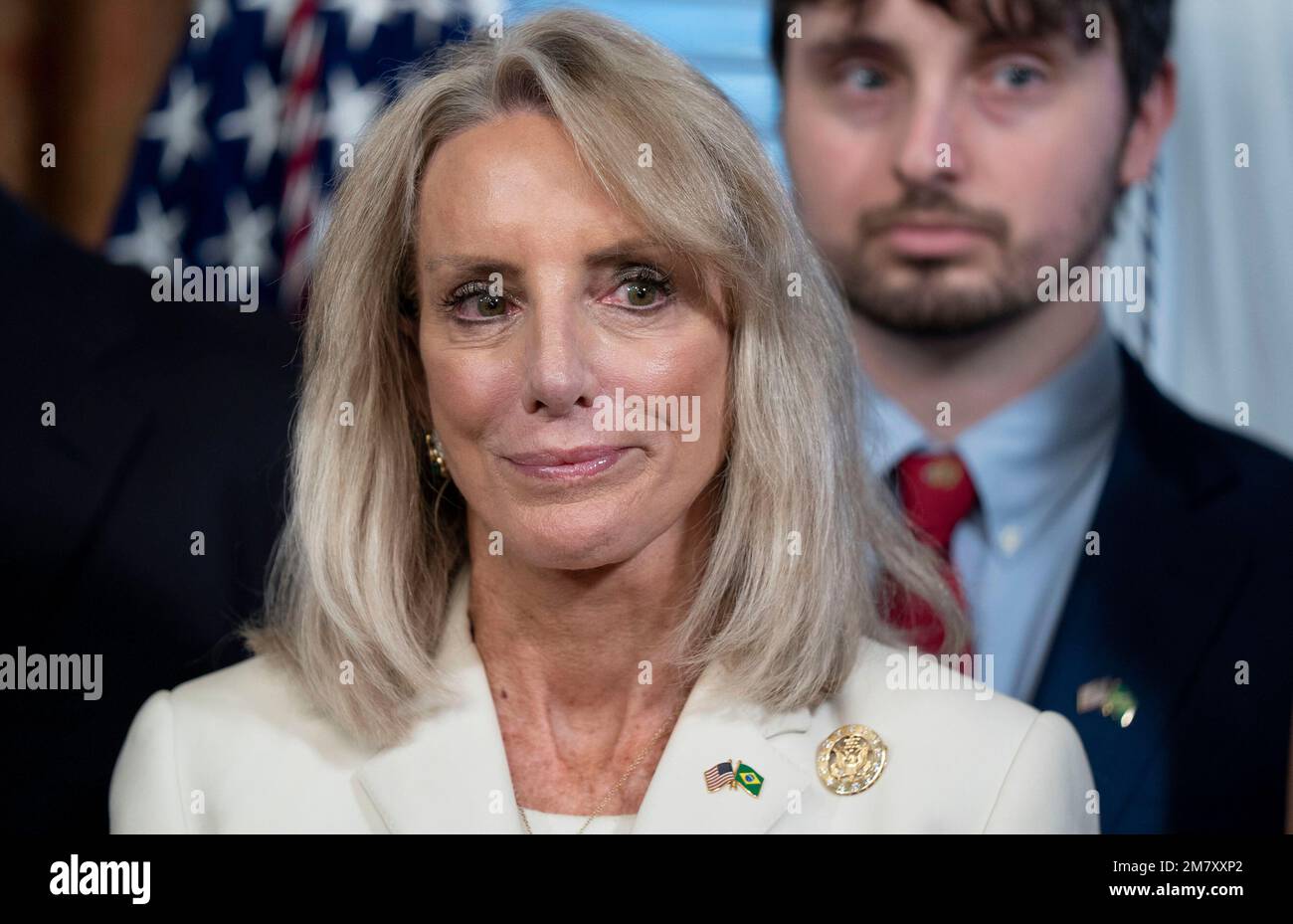 United States Ambassador to Brazil Elizabeth Bagley look son during her ...