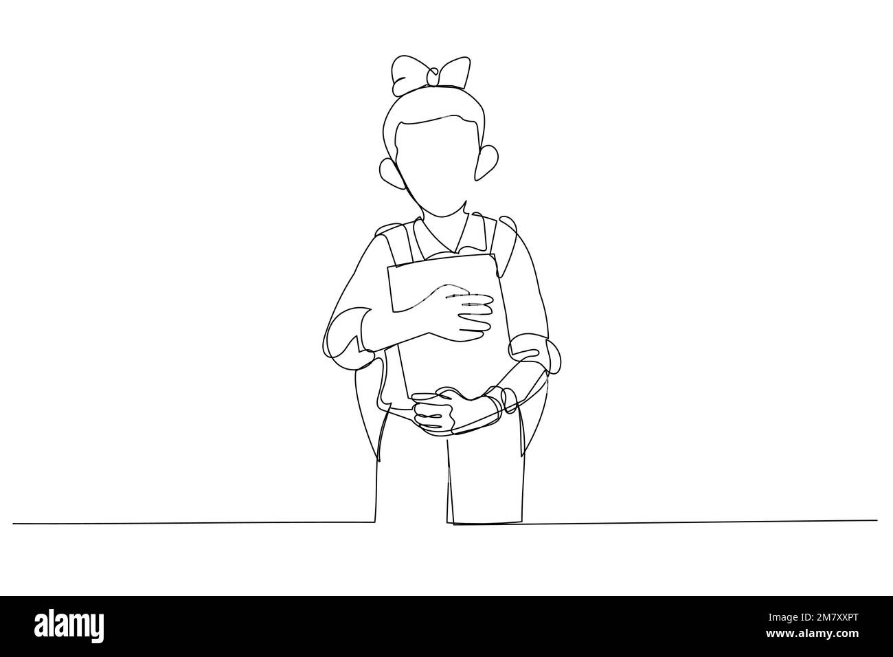 Illustration of school kid holding book go to school attending class ...