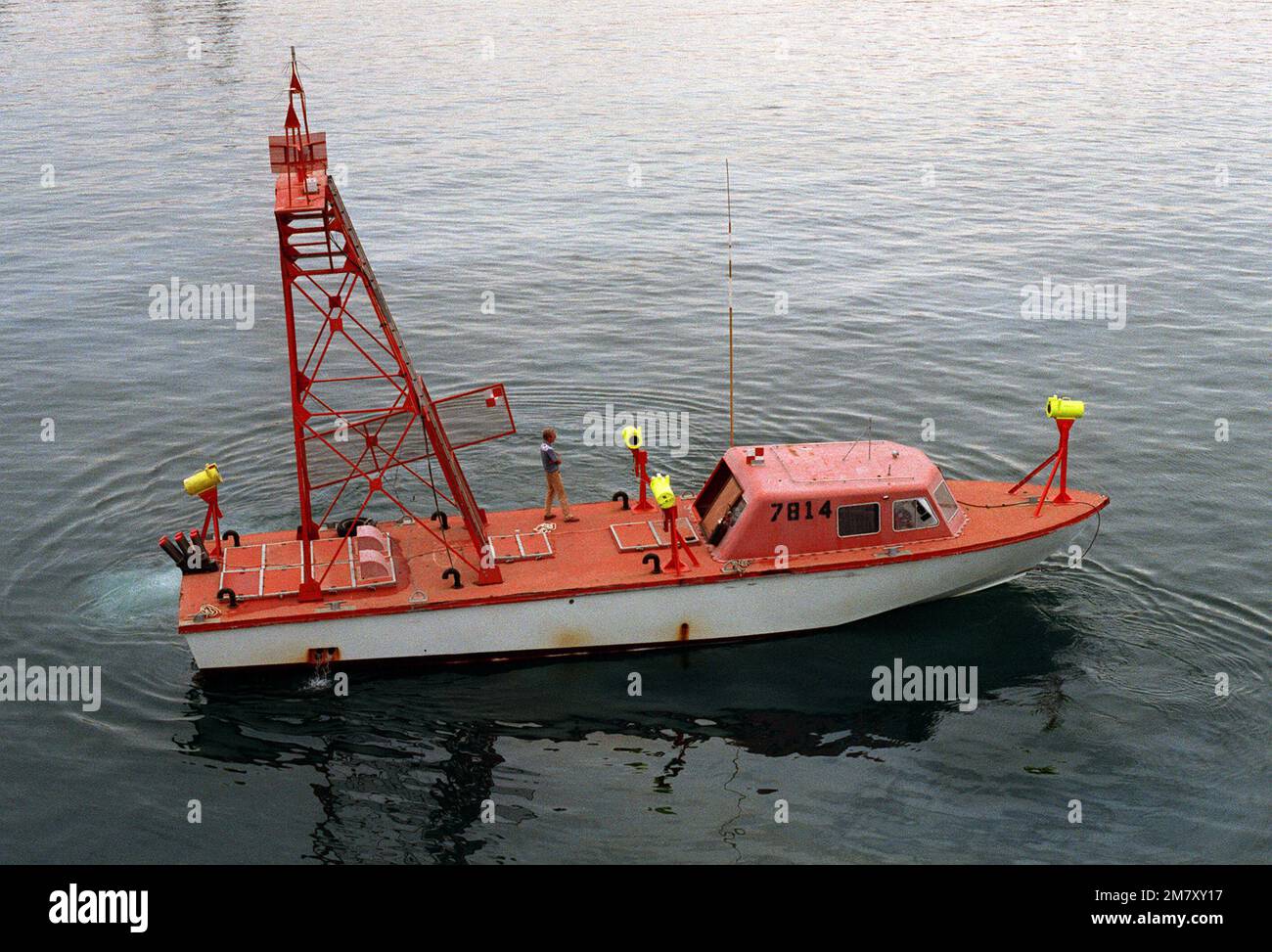 A starboard bow view of the Mark 35 Septar boat #7814 showing the ...