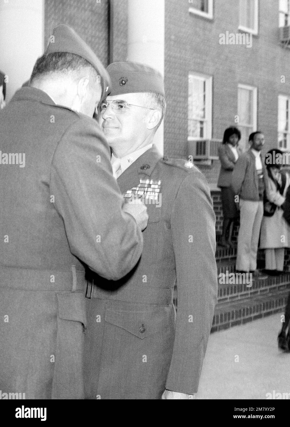 BGEN Michael K. Sheridan (left) presents LCOL Clarence Meeks the Legion ...