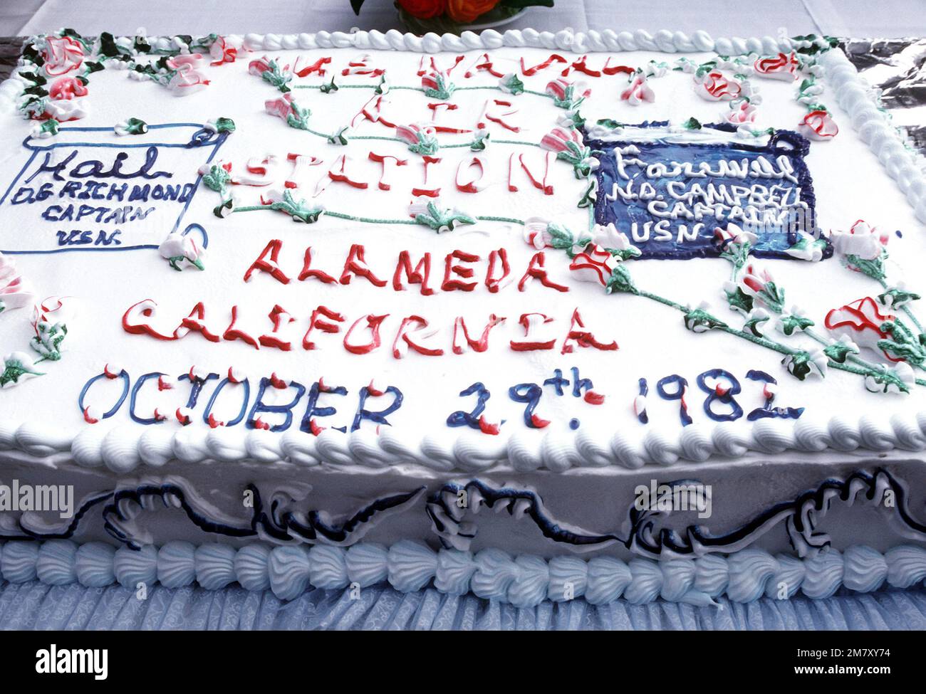 A view of a decorative cake at the change of command ceremony. CAPT ...