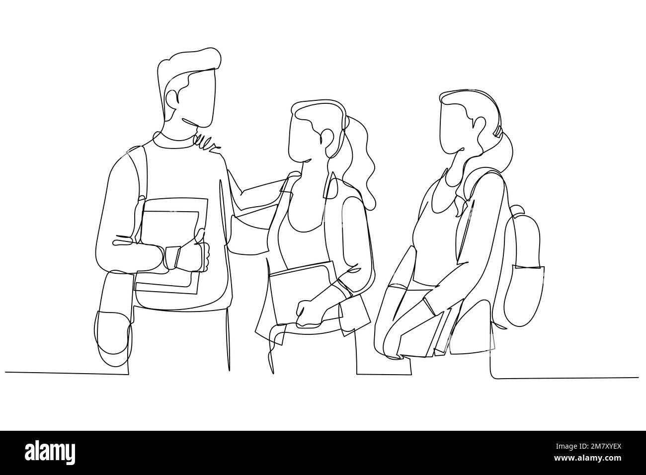 Illustration of group of university students friends preparing for exam ...