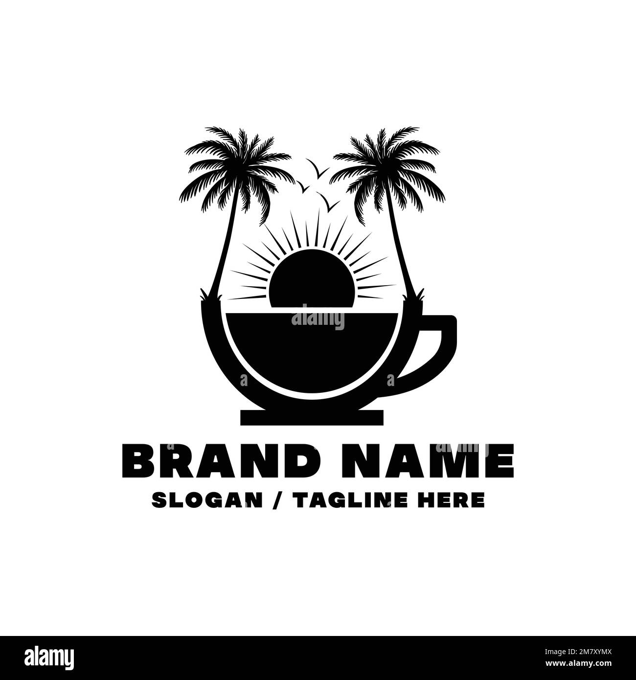 Simple coffee logo design template. Editable, resizable, vector ...