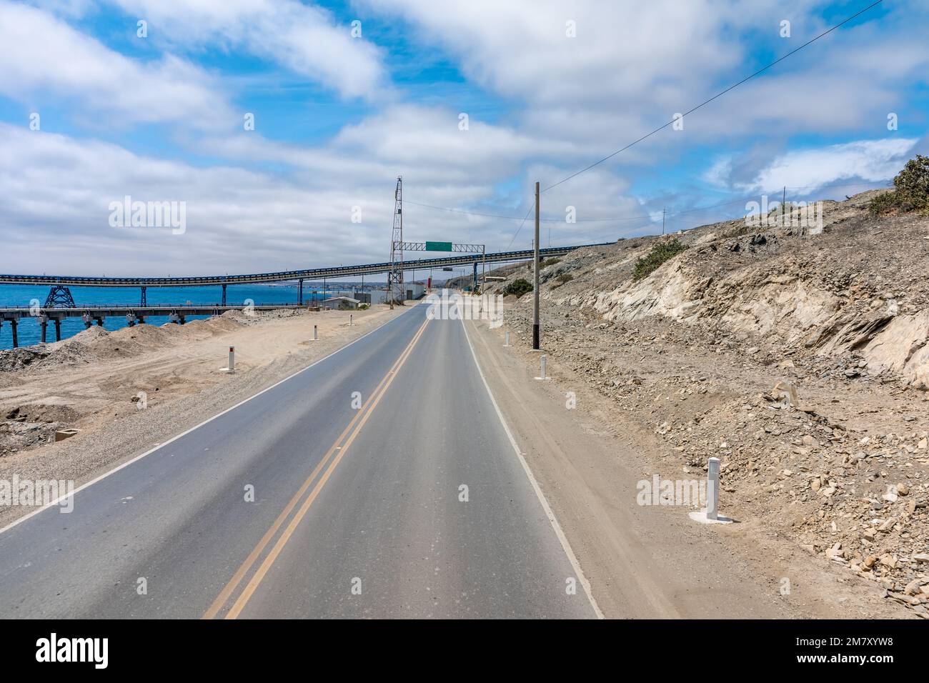 pipeline and port for loading of transport ships Stock Photo - Alamy