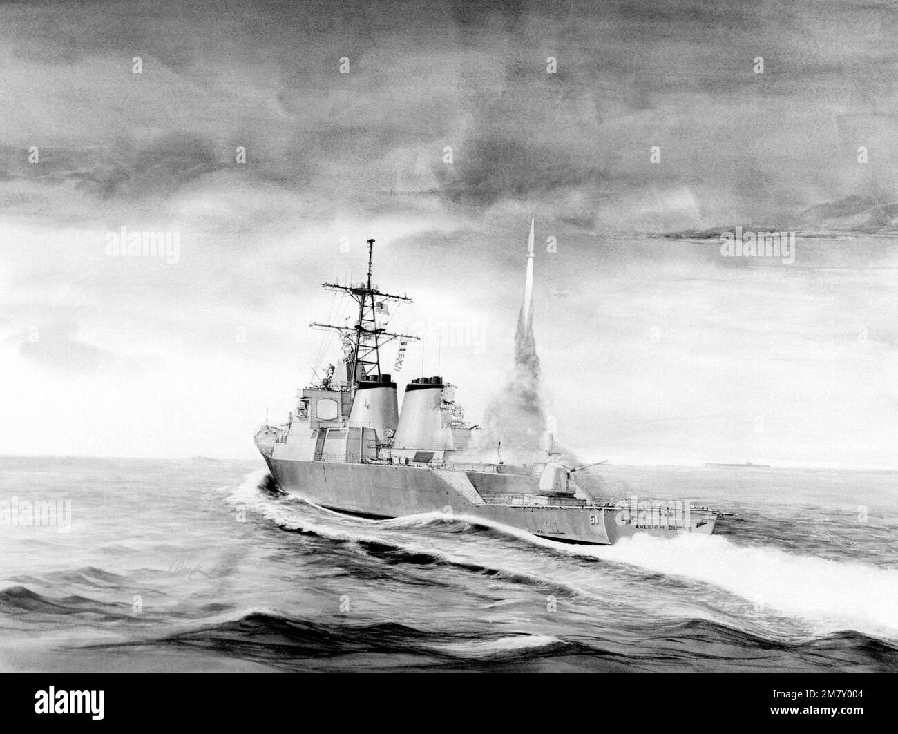 Artist's concept of the guided missile destroyer ARLEIGH A. BURKE (DDG ...