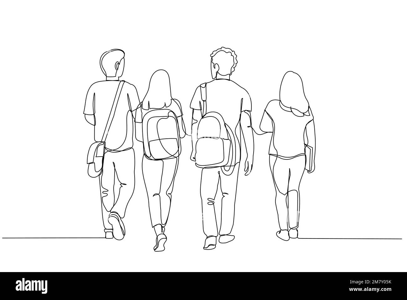 Four Friends Together Drawing