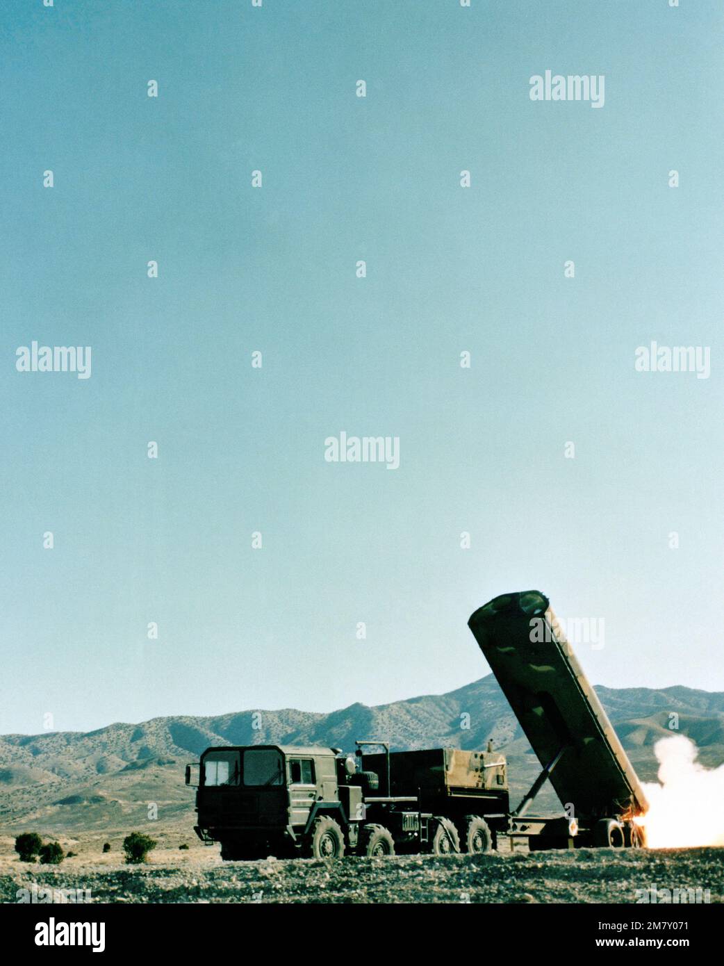 A Transporter-Erector-Launcher (TEL) prior to test firing a ground ...